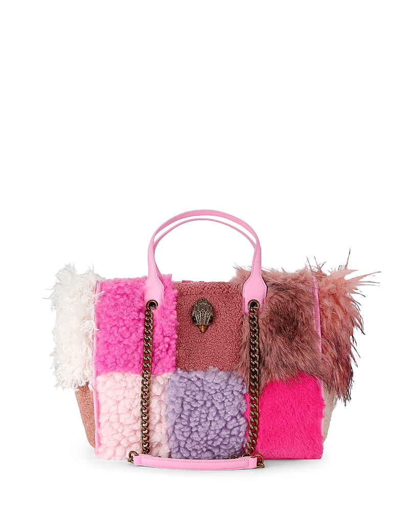 KURT GEIGER hoxton faux fur patchwork tote